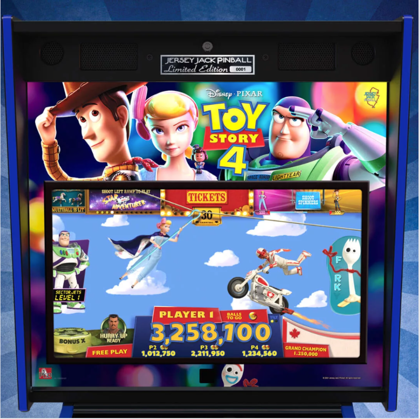 2022 Toy Story 4 LE Pinball Machine by Jersey Jack – The Games Room Company