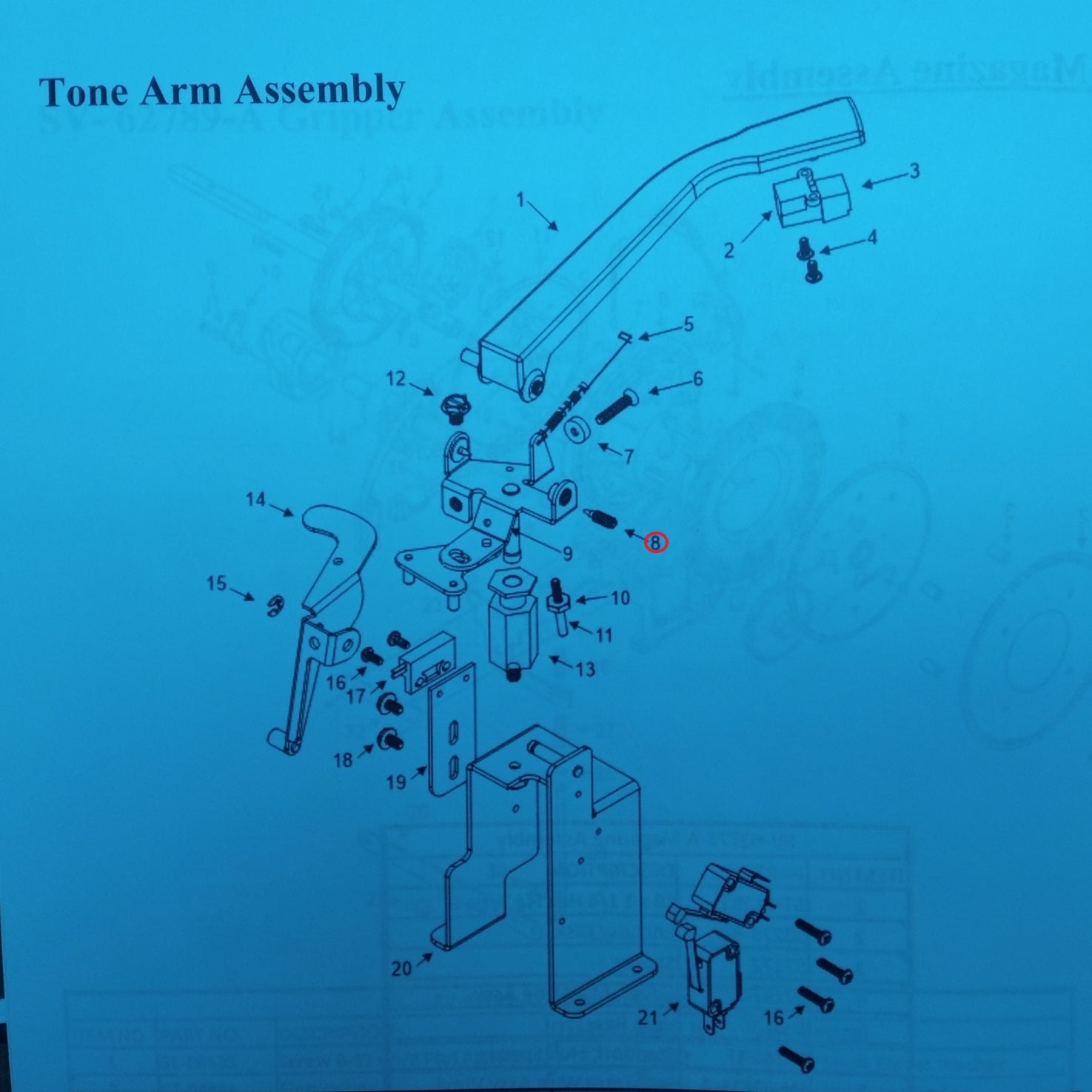 Tone Arm Pivot Screw – The Games Room Company